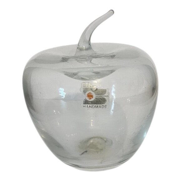 BLENKO | Accents | Blenko Hand Blown Glass Apple Paperweight 5 Clear ...